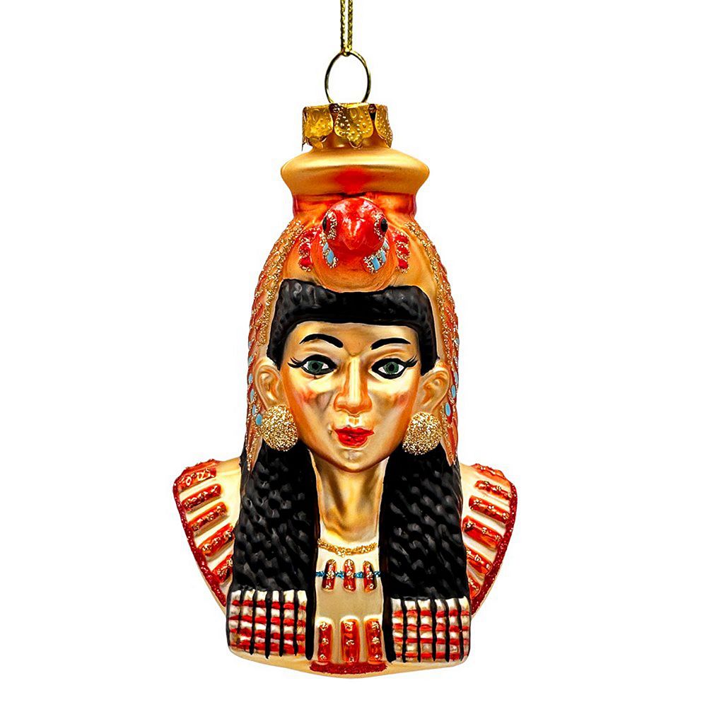 Majestic Cleopatra Glass Ornament, Egyptian Holiday Unique Handcrafted ...