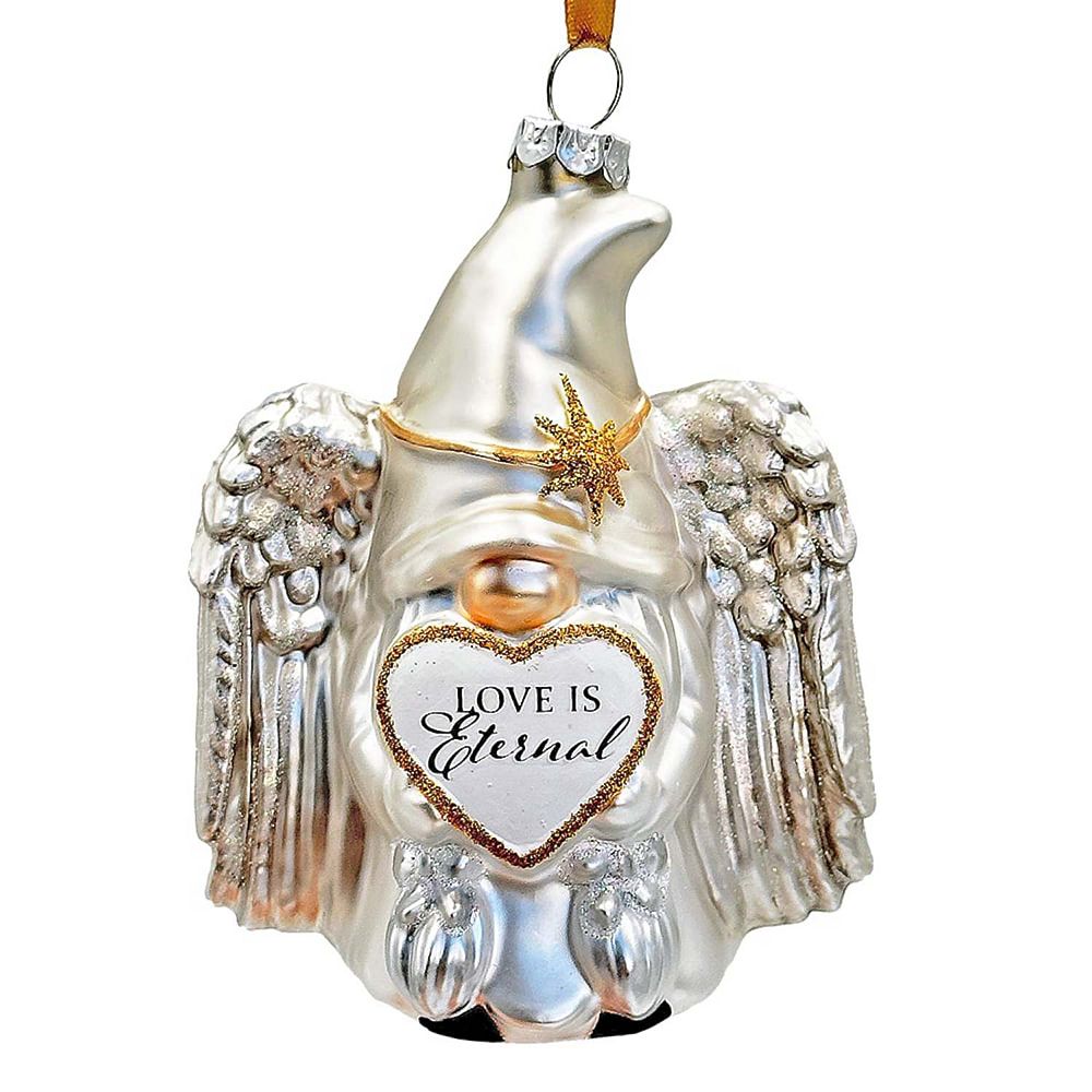 Love is Eternal Angelic Gnome Glass Ornament, White Angel Delicate ...