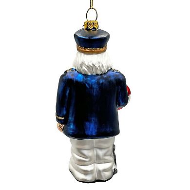 Santa the Ship Captain Glass Ornament, Gift for Boat Commander of the Seas
