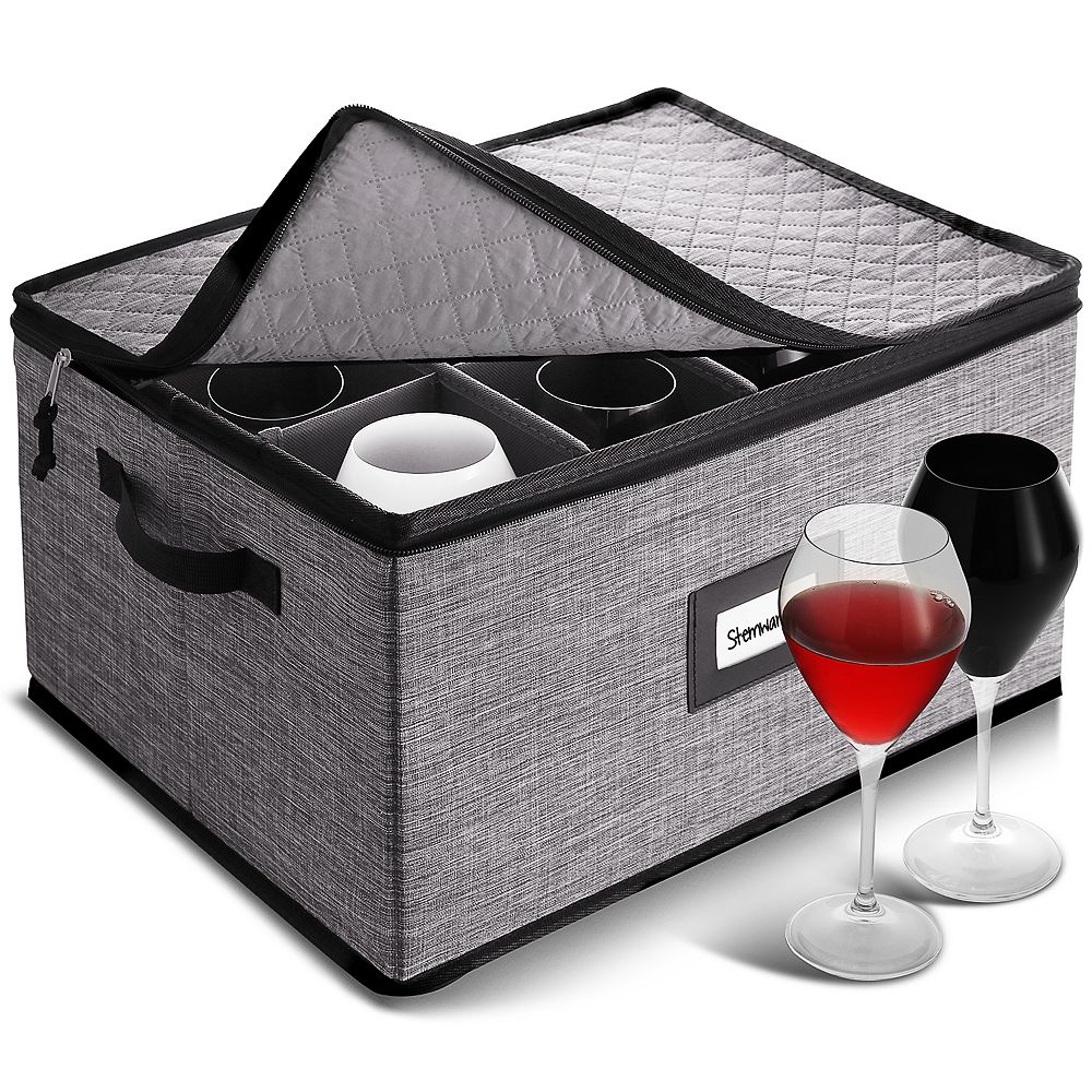 Hard Shell Stemware Storage Case for Wine Glasses