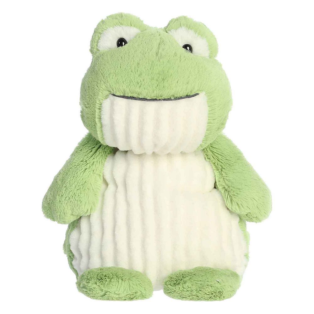Aurora Large Green Huggle Pals 12.5" Fuzzy Frog Cuddly Stuffed Animal