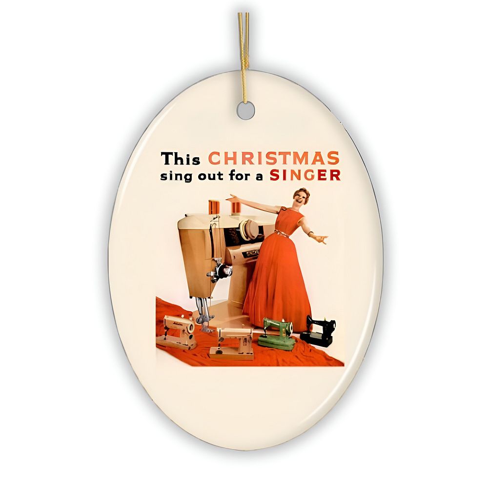 Funny Vintage Sewing Quote Ornament, This Christmas Sing Out for a ...