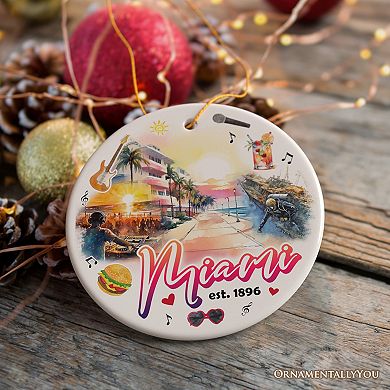 Artistic Miami Paradise Downtown Ornament, Unique and Cultural Florida ...