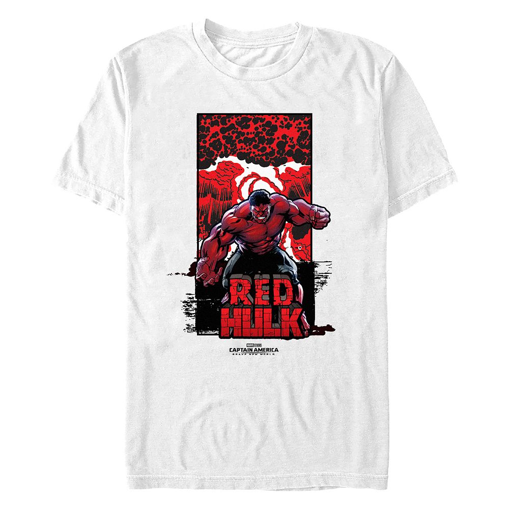 Men's Marvel Captain America Brave New World Red Hulk Explosion Poster ...