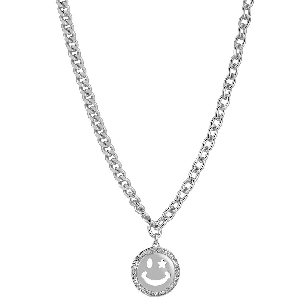 WINX Cubic Zirconia Smiley Face Pendant Necklace