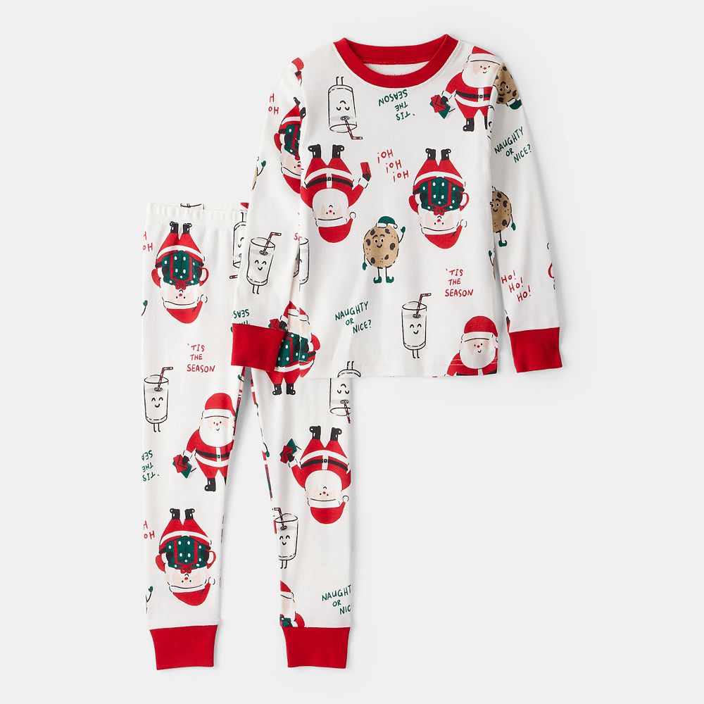 Toddler Carter's Santa Milk & Cookies Cotton Long-Sleeve 2-Piece Pajamas