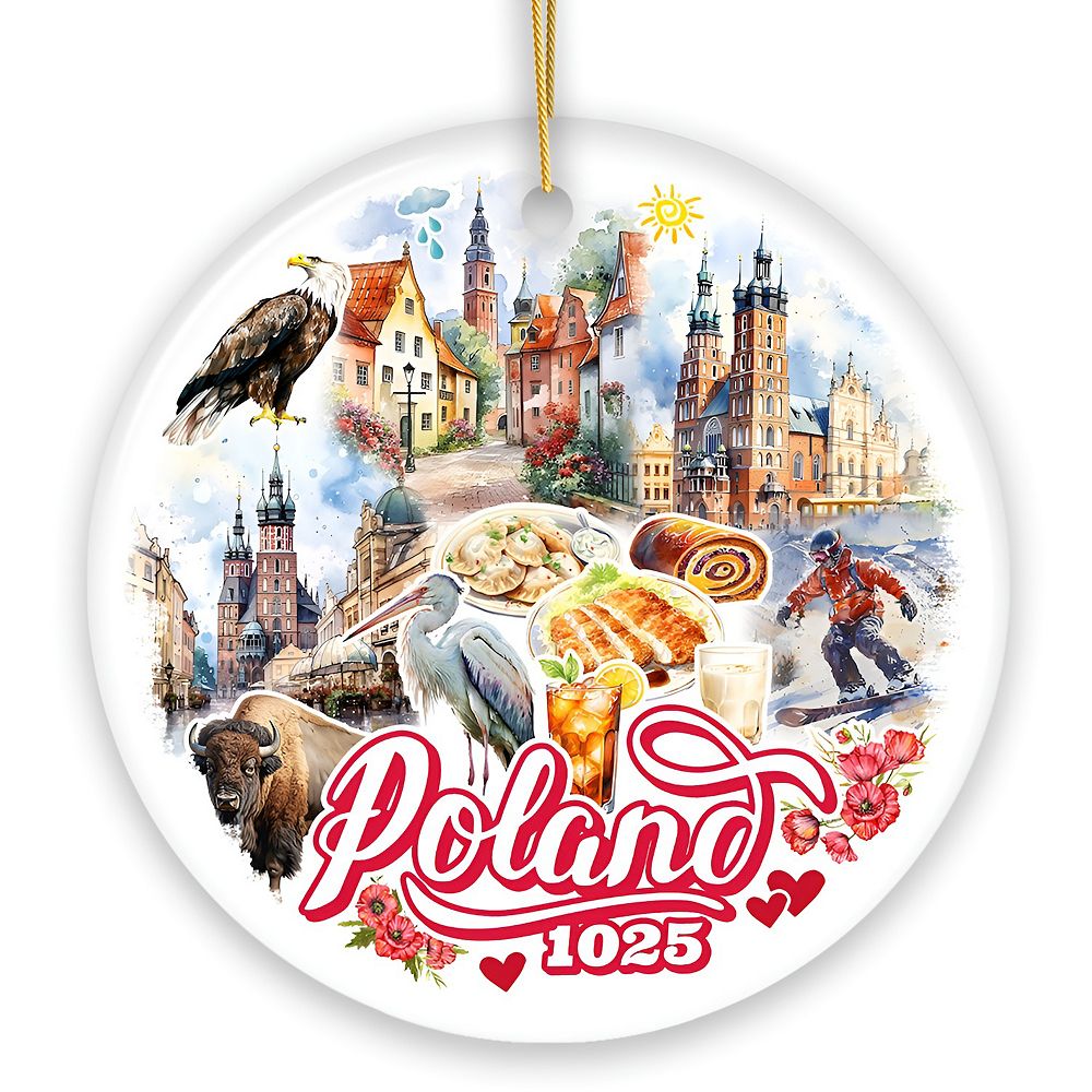 Vibrant Poland Cultural Heritage Ornament, European Christmas Gift and ...