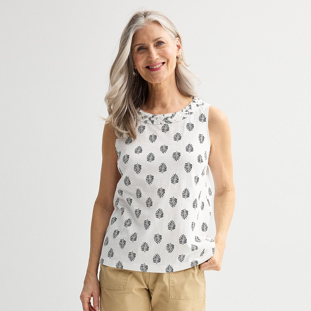 Women's Croft & Barrow® Braided Neckline Top