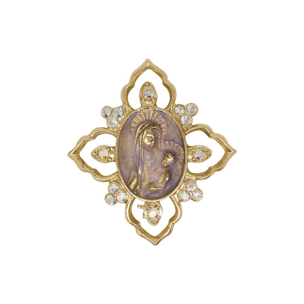 Symbols of Faith 14k Gold Dipped Mary and Child Pin