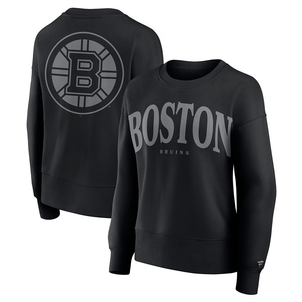 Women's Fanatics Black Boston Bruins Elements Flow Pullover Sweatshirt