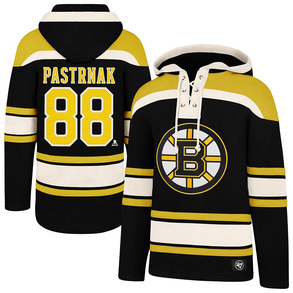 Men's '47 David Pastrnak Black Boston Bruins Big & Tall Lace-up ...