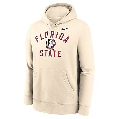 Men's Nike Cream Florida State Seminoles Arch Logo Pullover Hoodie