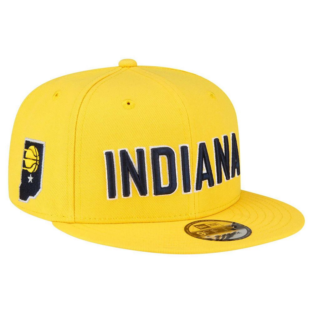 Men's New Era Gold Indiana Pacers Jersey Hook Statement Edition 9FIFTY ...