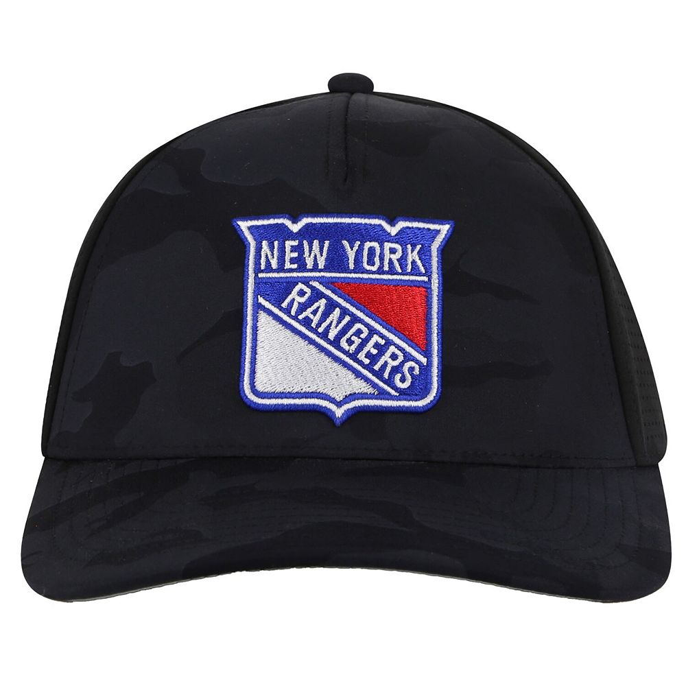 Men's American Needle Black New York Rangers Valin Camo Super Tech ...