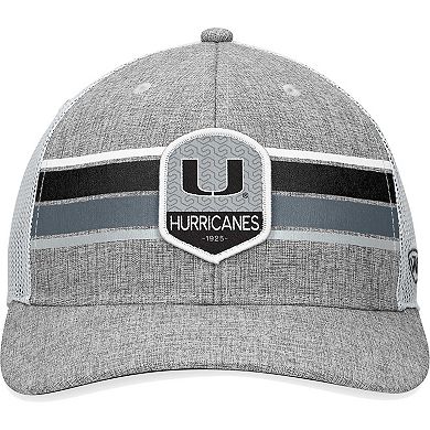 Men's Top of the World Heather Gray Miami Hurricanes Essential Trucker ...