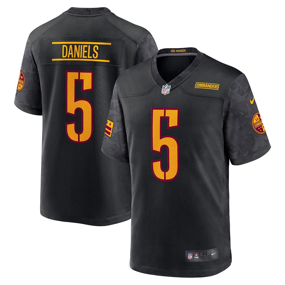 Men's Nike Jayden Daniels Black Washington Commanders Alternate Game ...