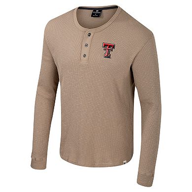 Men's Colosseum Tan Texas Tech Red Raiders Great Outdoors Henley Long ...