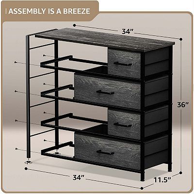 Sorbus 8 Drawers Dresser With Steel Frame Wood Top Storage For Bedroom Closet Office