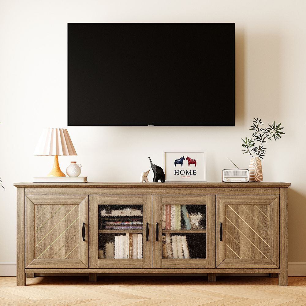 Farmhouse TV Stand for TVs Up to 65” - Rustic Entertainment Center