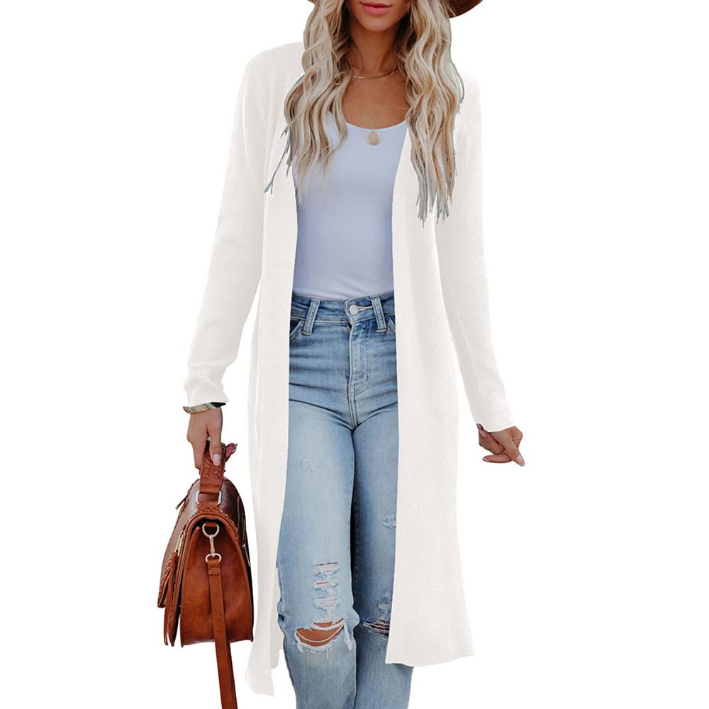 Womens Long Cardigans Open Front Maxi Cardigan Sweaters Casual Fall ...