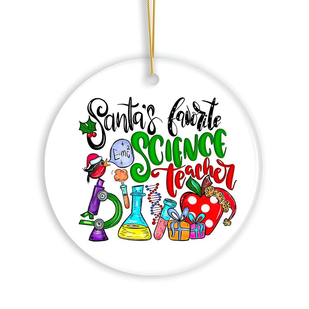 Santa’s Favorite Science Teacher Christmas Ornament, Chemistry, Physics ...