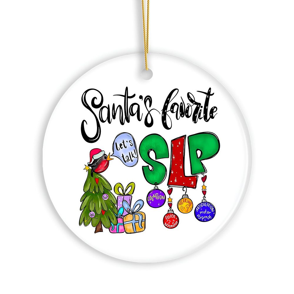Santa’s Favorite SLP Christmas Ornament, Gift for Speech Therapist ...