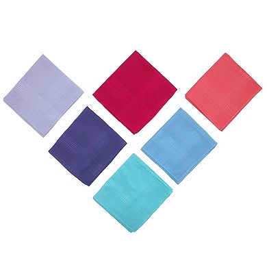 Selini Women's Cotton Bright Multi-Color Dress Handkerchief Set (Pack of 6)