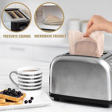 Zulay Kitchen 6 Pack Reusable Toaster Bags For Grilled Cheese Sandwiches