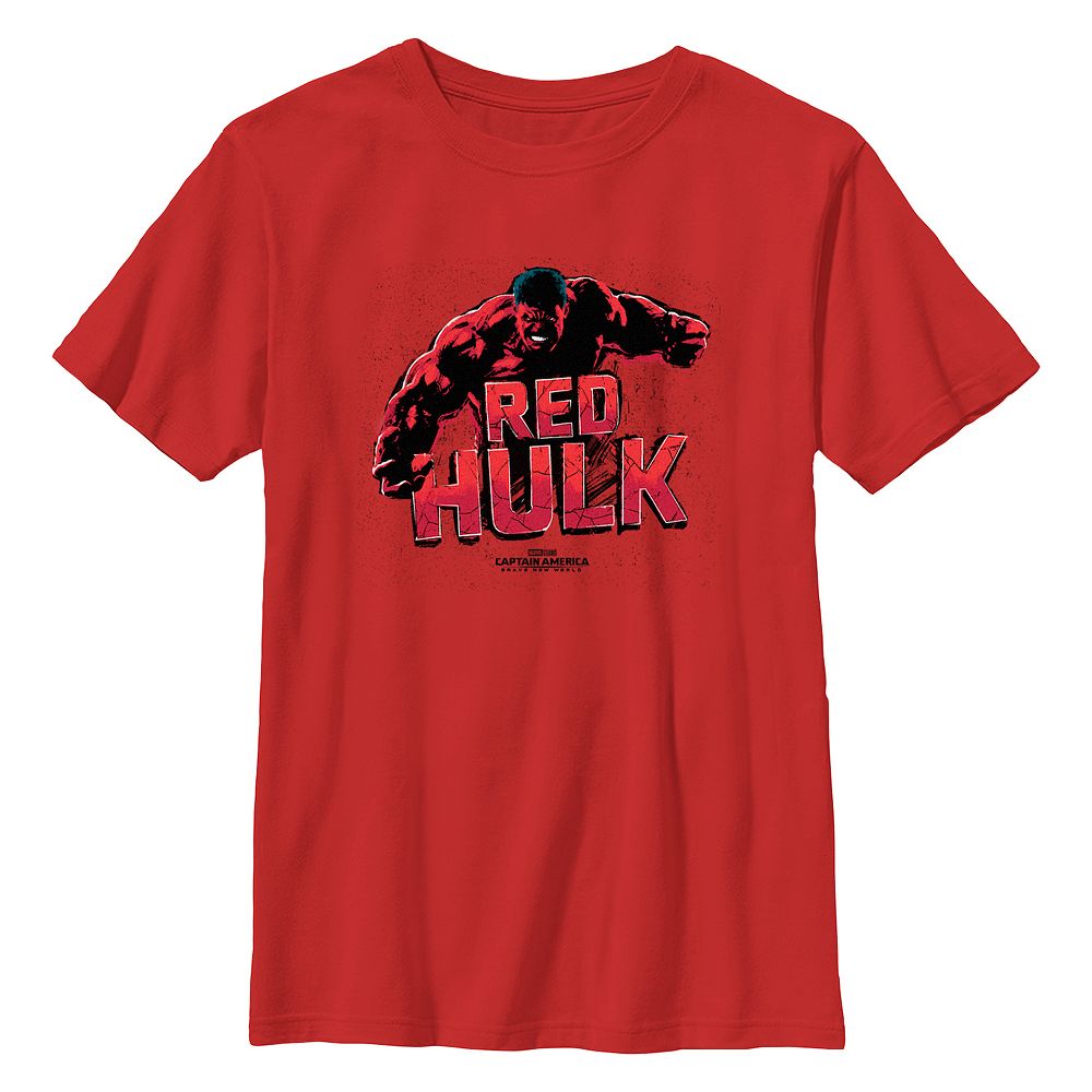 Boys 8-20 Marvel Captain America Brave New World Red Hulk Angry Graphic Tee