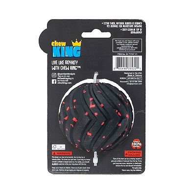 Chew King Black 3-in. Supreme Rubber Ball Medium Dog Toy