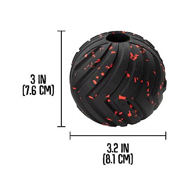 Chew King Black 3-in. Supreme Rubber Ball Medium Dog Toy
