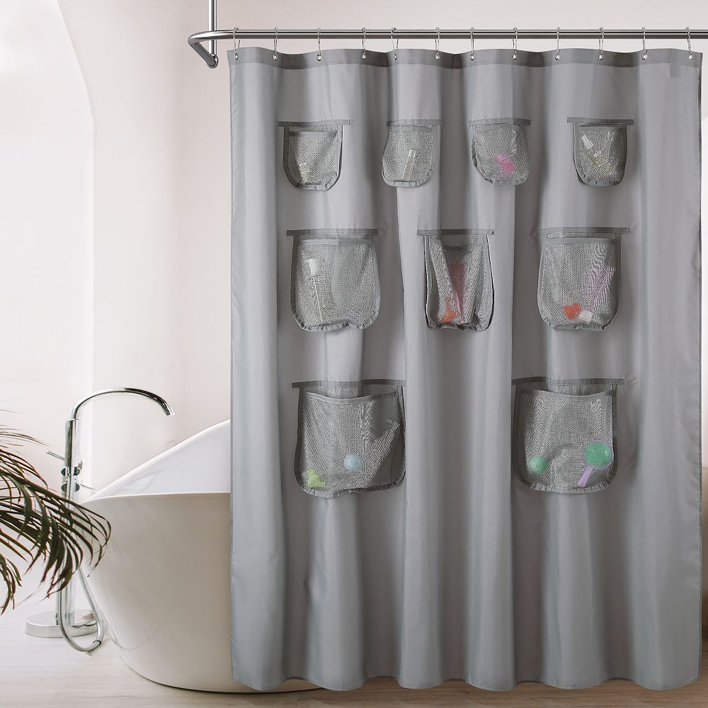 Awesome Home Mesh Pocket Shower Curtain