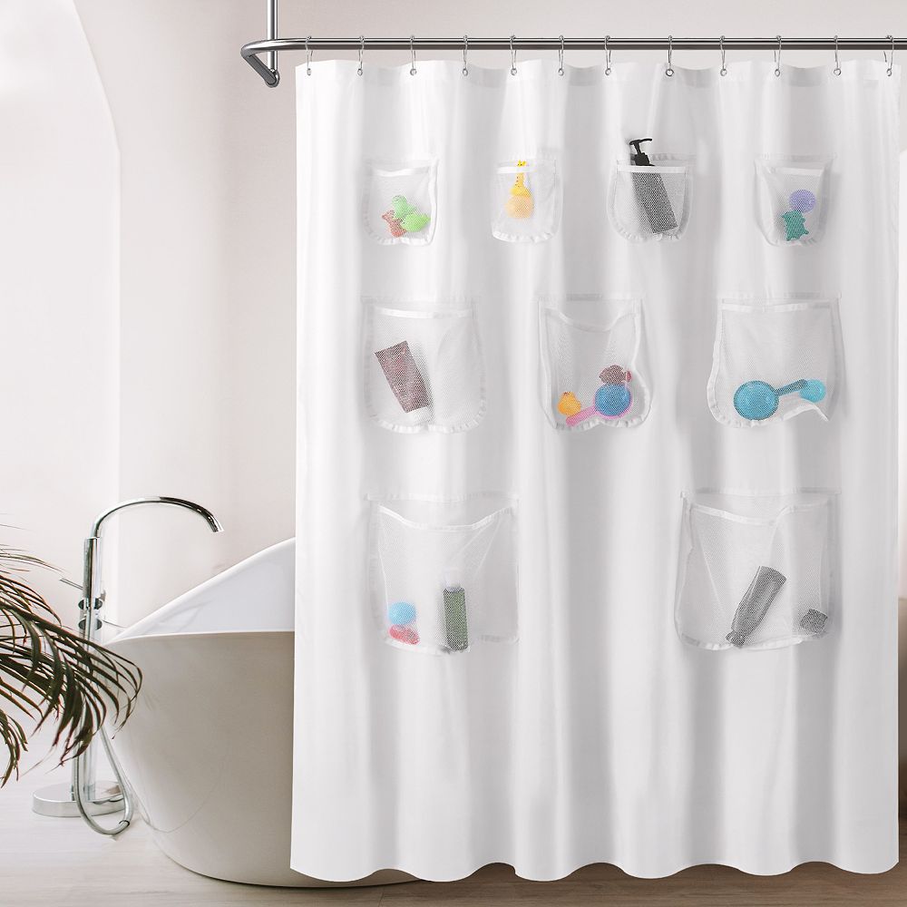 Awesome Home Mesh Pocket Shower Curtain
