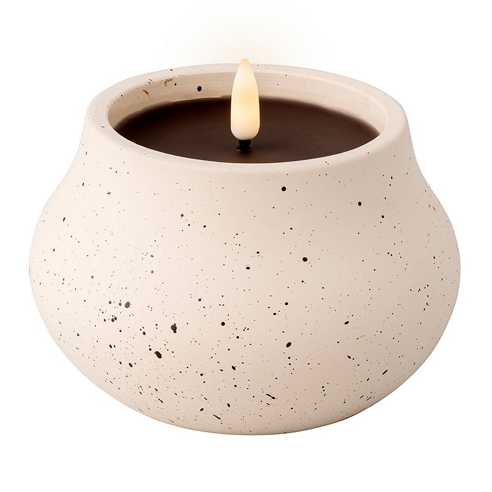 Kaemingk Outdoor Round Concrete LED Wick Candle