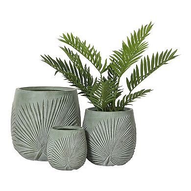 Kaemingk Axel Fibre Clay Round Outdoor Planter