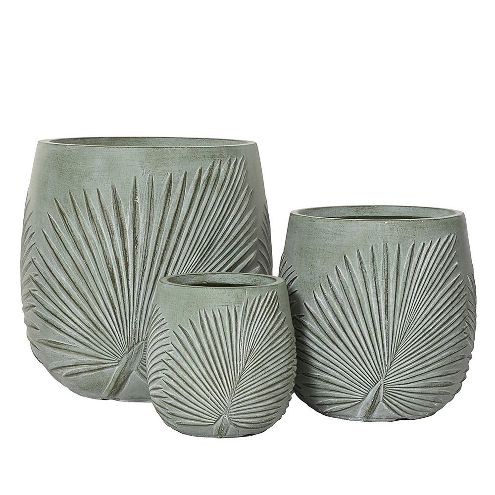 Kaemingk Axel Fibre Clay Round Outdoor Planter