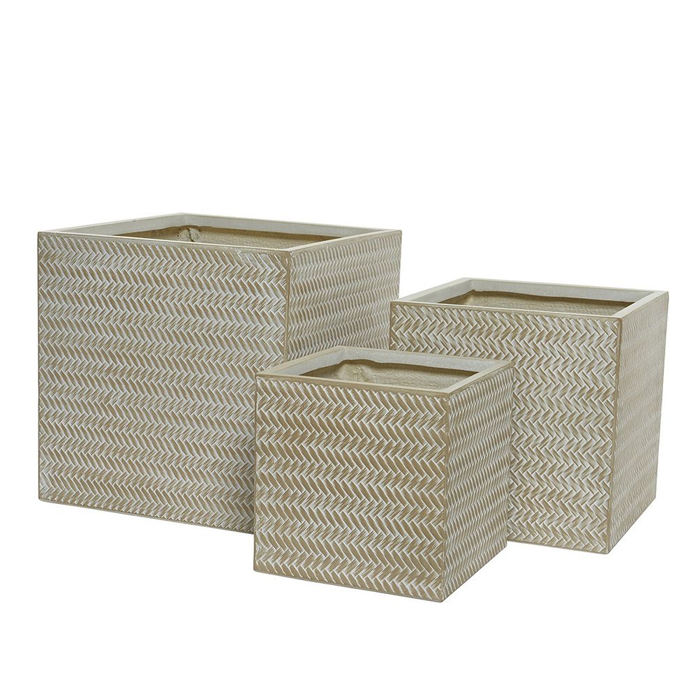 Kaemingk Alex Fibre Clay Square Planter