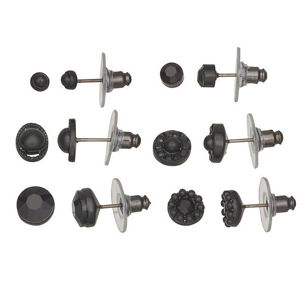 Simply Vera Vera Wang Jet Tone 6-Pack Stud Earring Set
