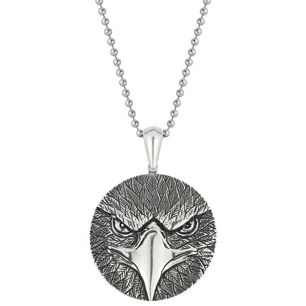Men's Menster Sterling Silver Oxidized Eagle Pendant Necklace