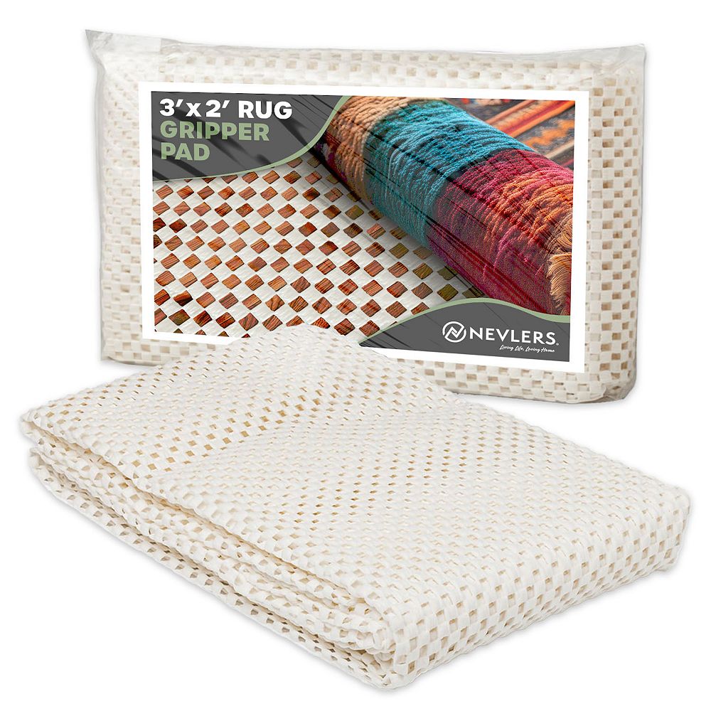 Nevlers 2 ft. x 3 ft. White Anti Slip Rug Pad for Hard Surface Flooring