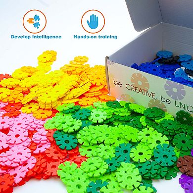 PicassoTiles 600 PC Rainbow Interlocking Plastic Disc, Building Chip ...