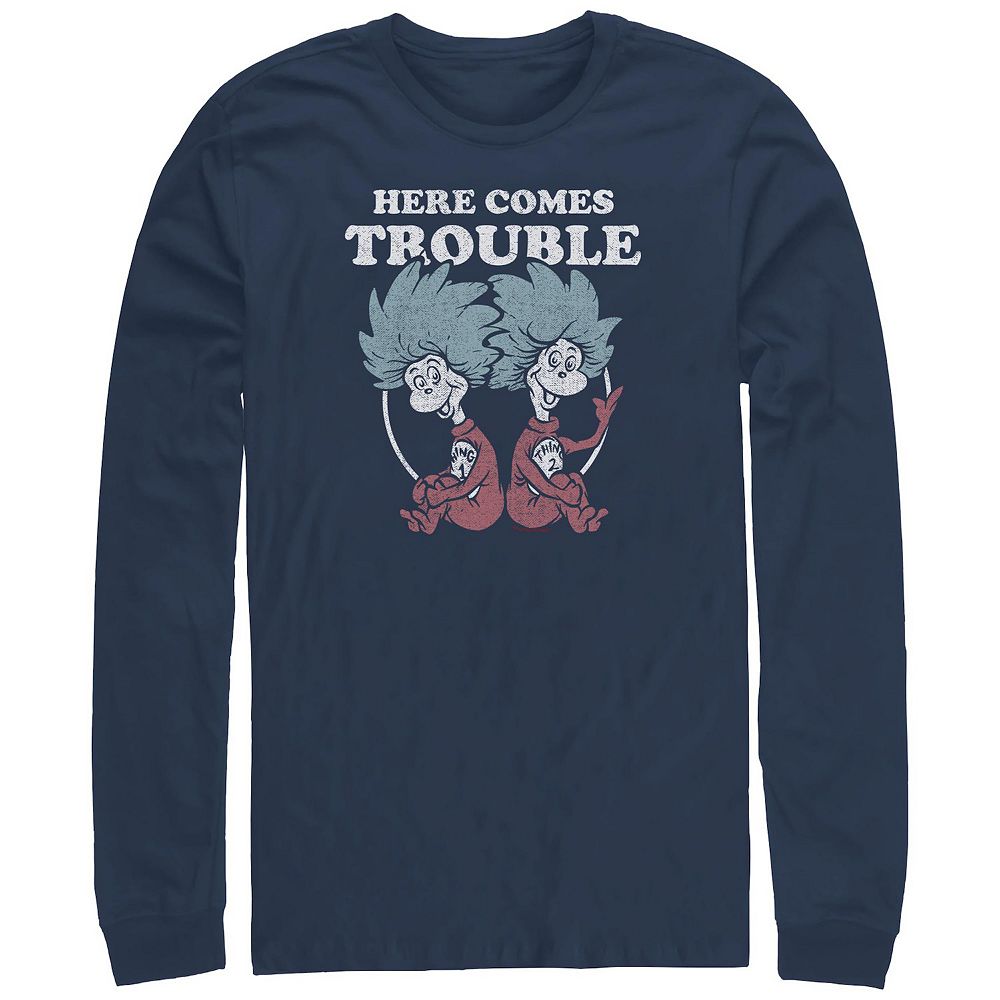 Big & Tall Dr. Seuss Thing 1 And Thing 2 Here Comes Trouble Long Sleeve ...