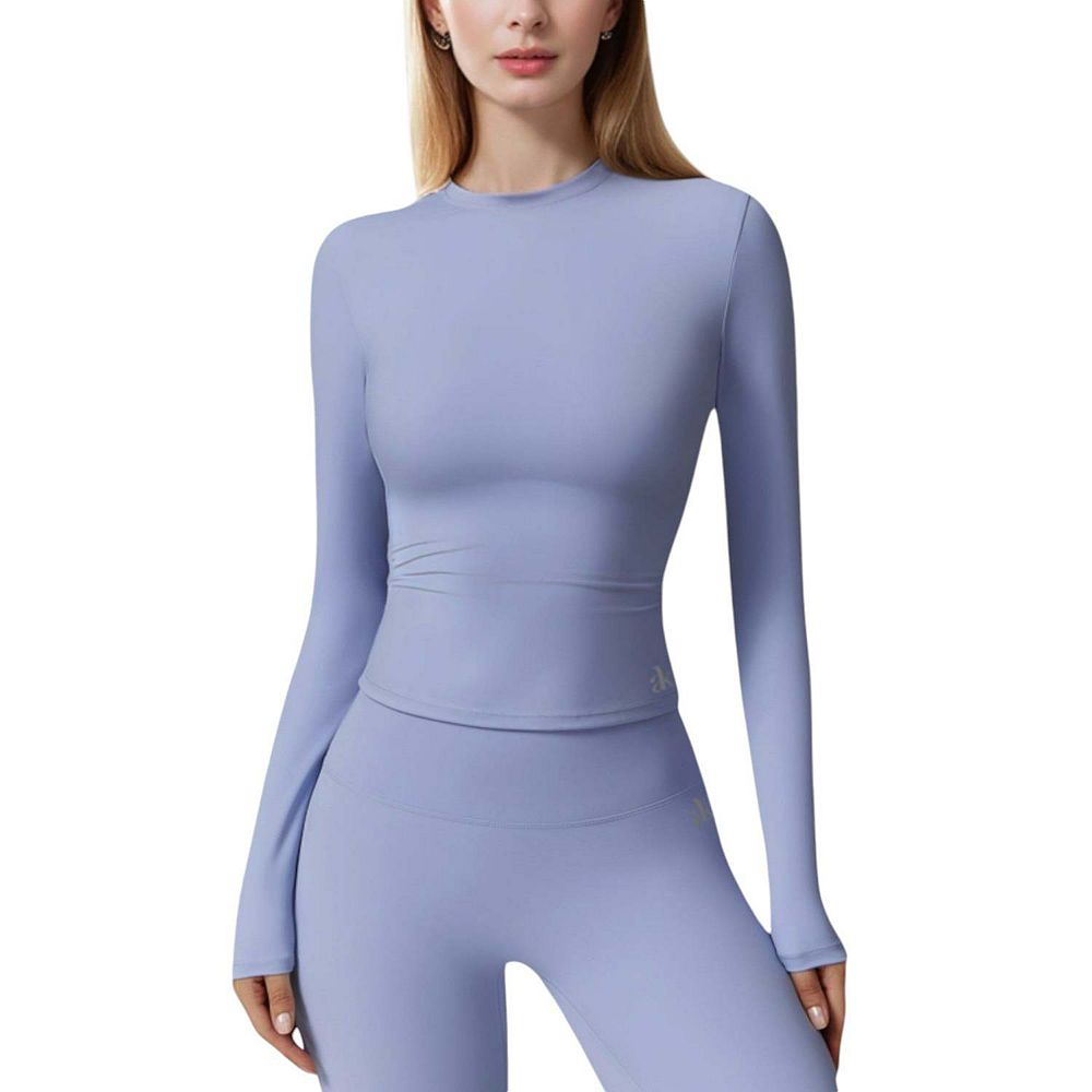 Women's Long Sleeve Seamless Compression Top for Workout and Activewear