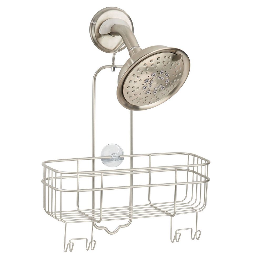 iDesign Small Hanging Shower Caddy with Accessory Hooks