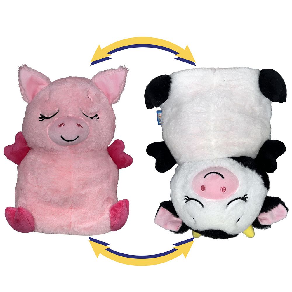 Jay@Play FlipaZoo: 2-in-1 Upside Down Inside Out Animal Plush - Pig to Cow