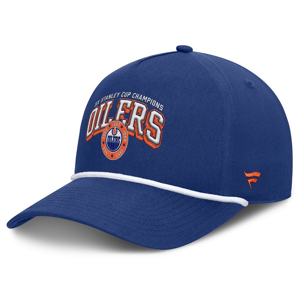 Men's Fanatics Blue Edmonton Oilers Decades Collection A-Frame Rope ...
