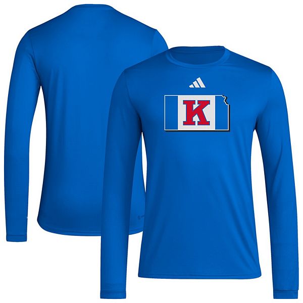 Men's adidas Royal Kansas Jayhawks Basketball State Outline Pre-Game ...