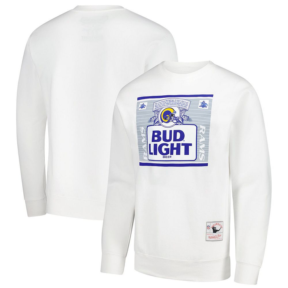 Men's Mitchell & Ness x Bud Light White Los Angeles Rams The Crest ...