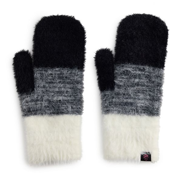 Women's Cuddl Duds Feather Knit Mittens