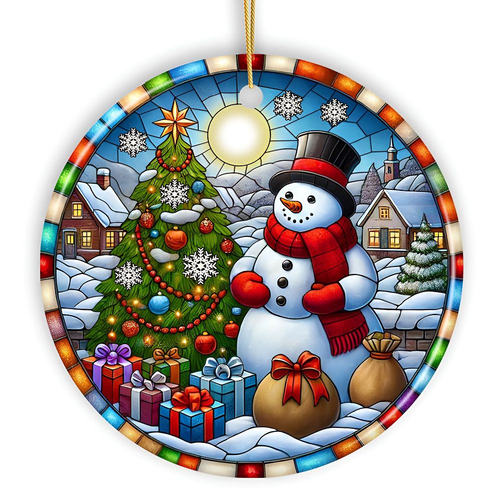 Winter Festivity Top Hat Snowman Ornament, Radiant Tree with Holiday ...